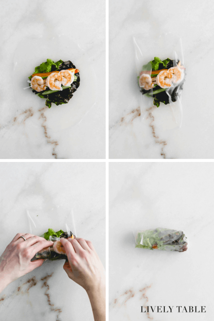 Mango Shrimp Spring Rolls + How To Roll a Spring Roll - Lively Table