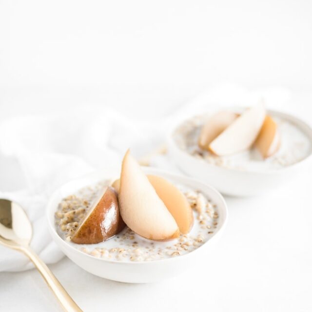 Maple Poached Pears and Sorghum Porridge - Lively Table