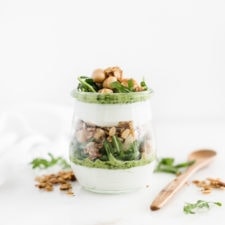 Savory Pesto Chickpea Yogurt Parfait
