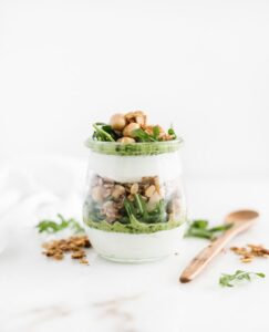 Savory Pesto Chickpea Yogurt Parfait