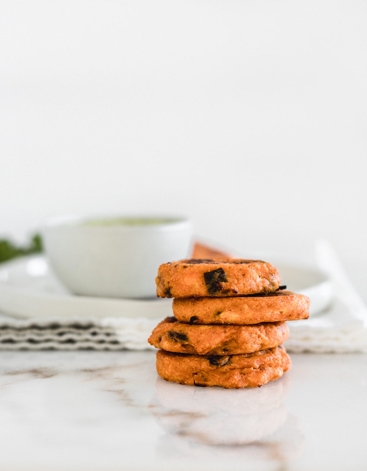 Healthy Poblano Goat Cheese Sweet Potato Cakes with Avocado Crema ...