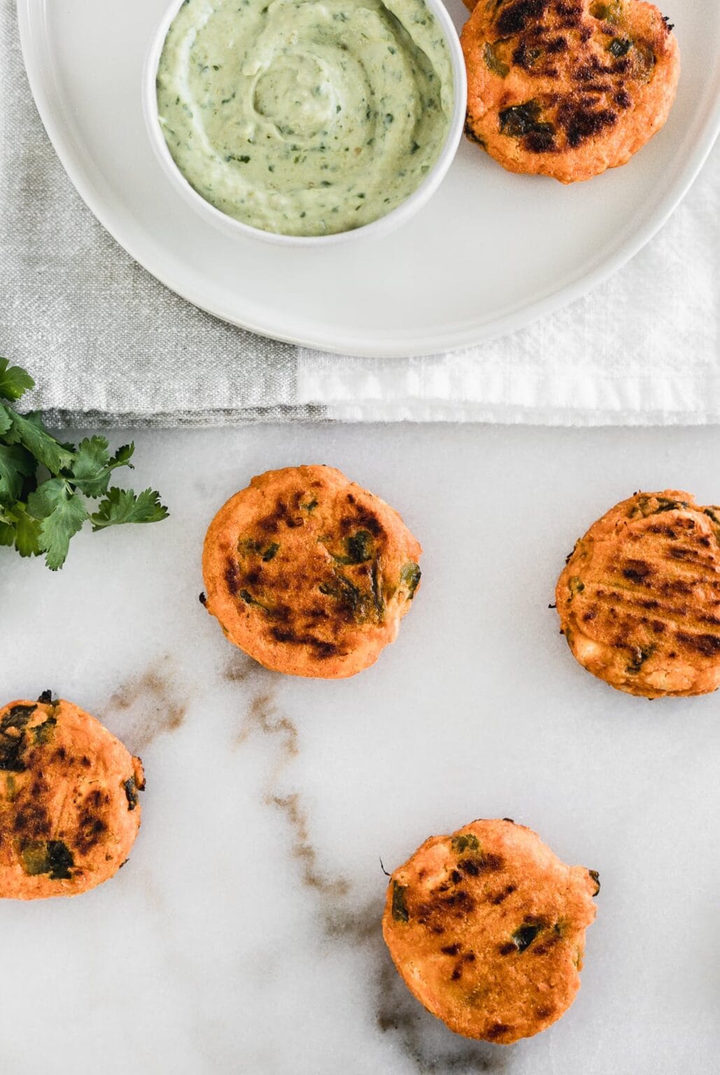 Healthy Poblano Goat Cheese Sweet Potato Cakes with Avocado Crema ...