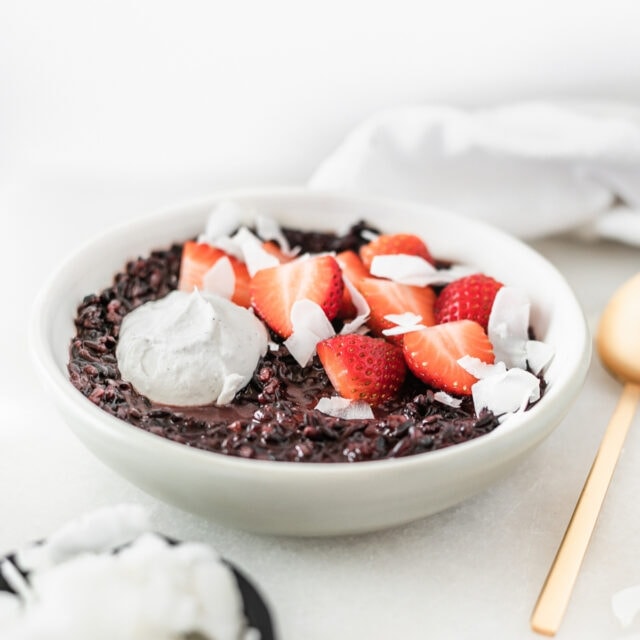 Vegan Coconut Black Rice Breakfast Porridge - Lively Table