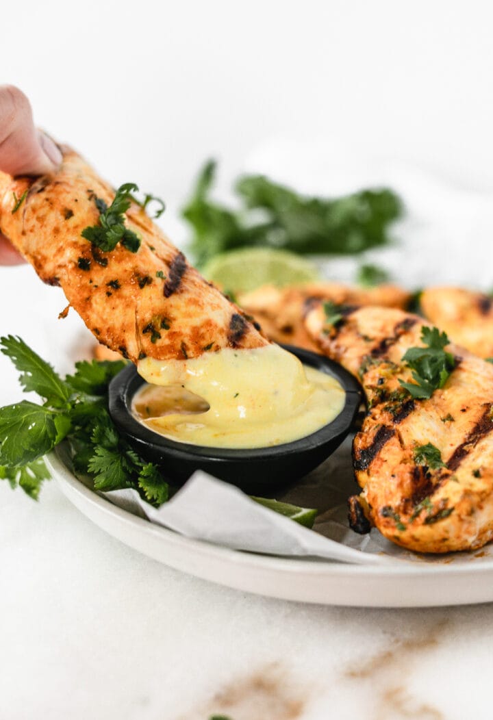 Thai Coconut Grilled Chicken Tenders With Coconut Turmeric Dipping