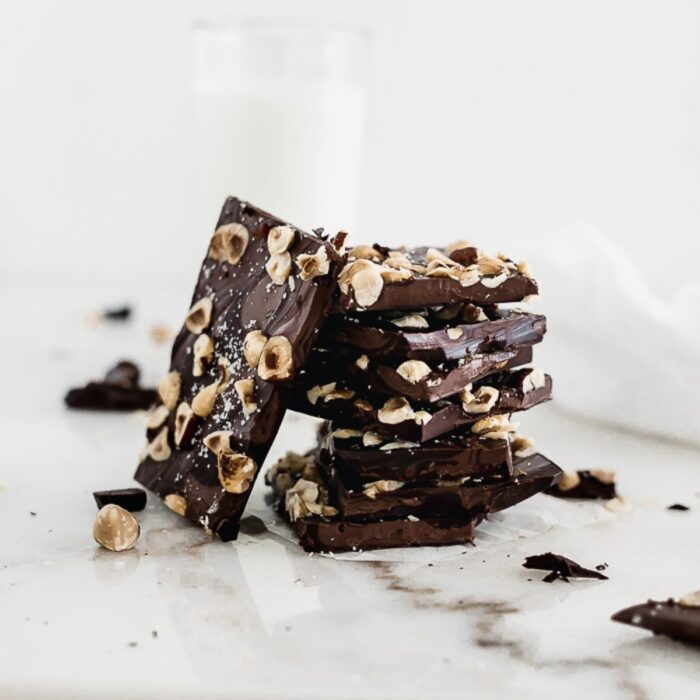 Salted Dark Chocolate Hazelnut Bark - Lively Table