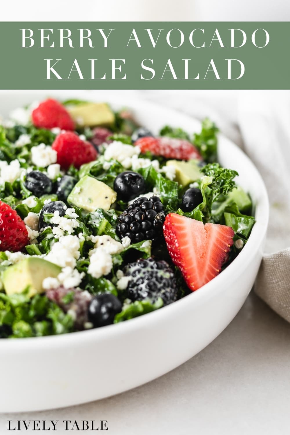 Berry Avocado Kale Salad - Lively Table