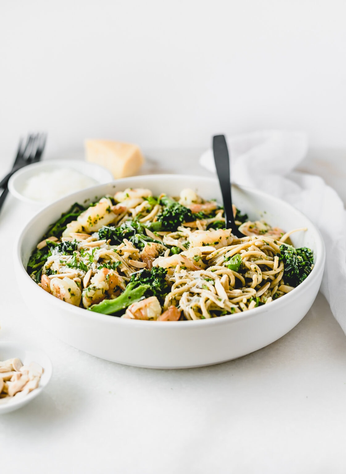 Easy Pesto Pasta with Shrimp and Broccolini - Lively Table