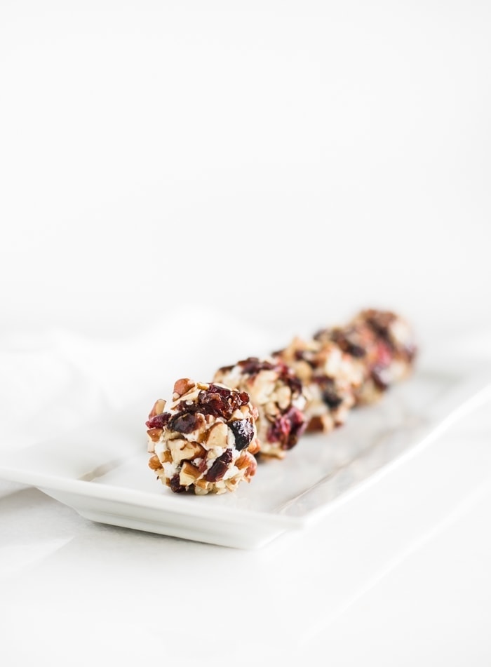 Cranberry Pecan Mini Goat Cheese Balls