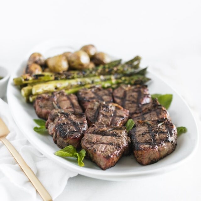 Cumin Rubbed Grilled Lamb Chops with Mint Chimichurri