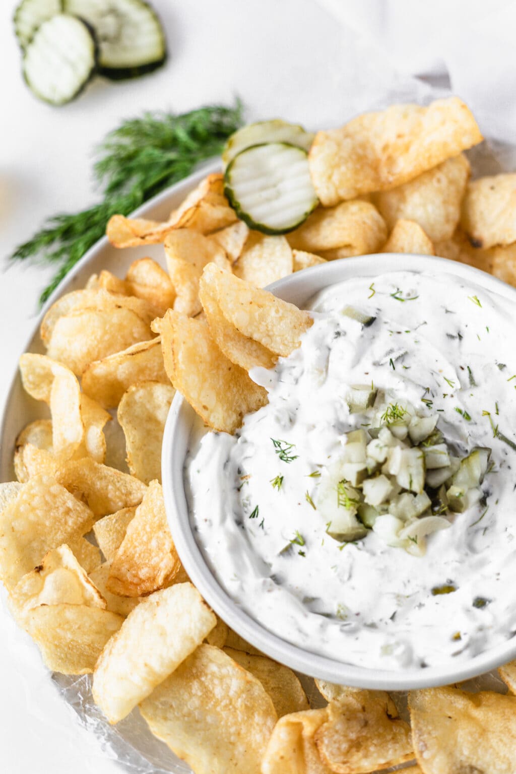 Healthy Dill Pickle Dip - Lively Table
