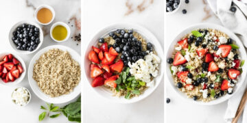 Red White and Blue Berry Quinoa Salad