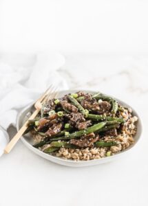 Easy Sesame Ginger Beef and Green Beans - Lively Table