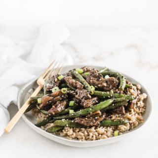 Easy Sesame Ginger Beef and Green Beans - Lively Table