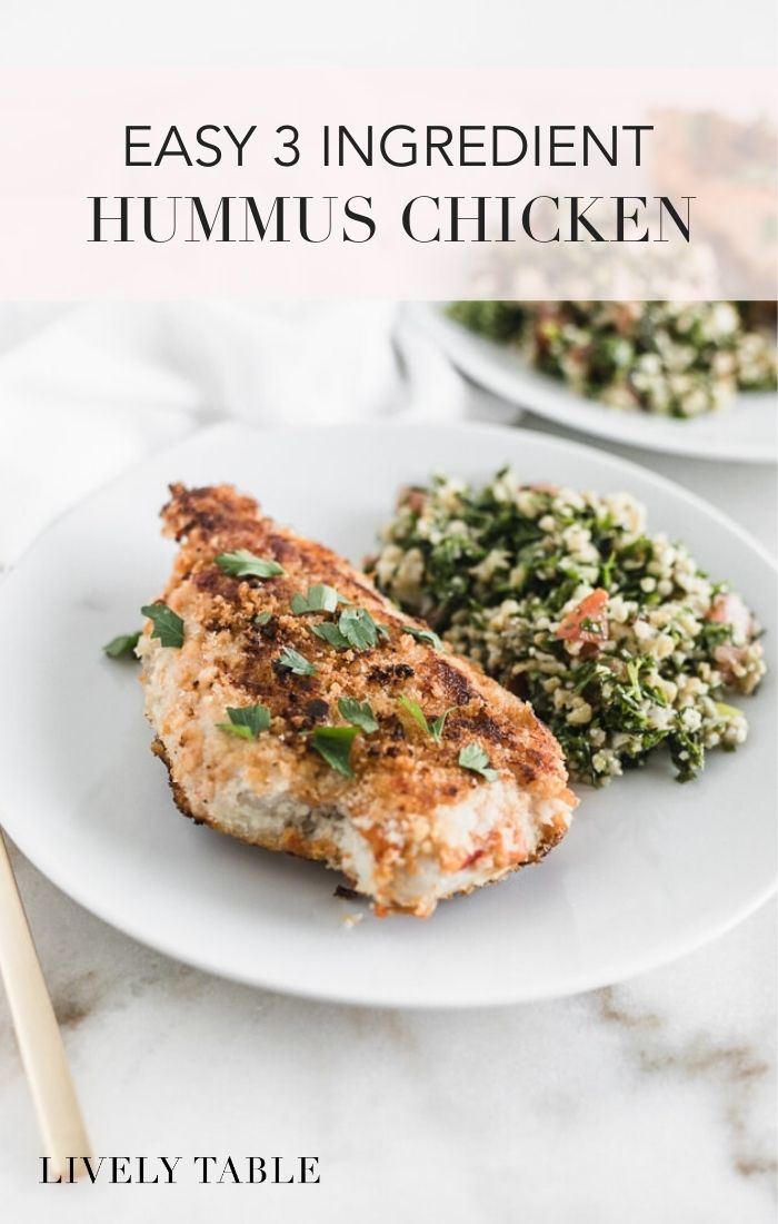 Easy 3 Ingredient Hummus Chicken - Lively Table