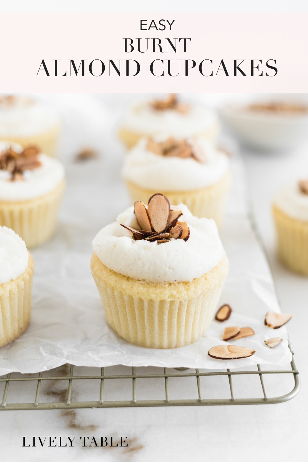Easy Burnt Almond Cupcakes - Lively Table