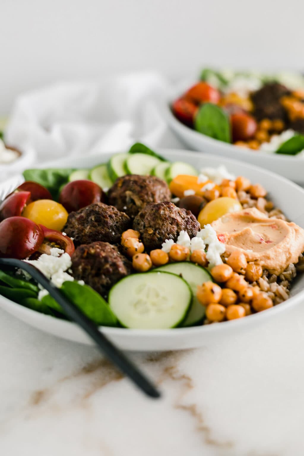 Mediterranean Meatball Bowls - Lively Table