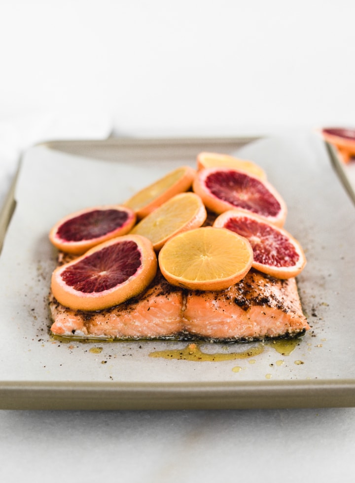 Slow Roasted Chili Blood Orange Salmon - Lively Table