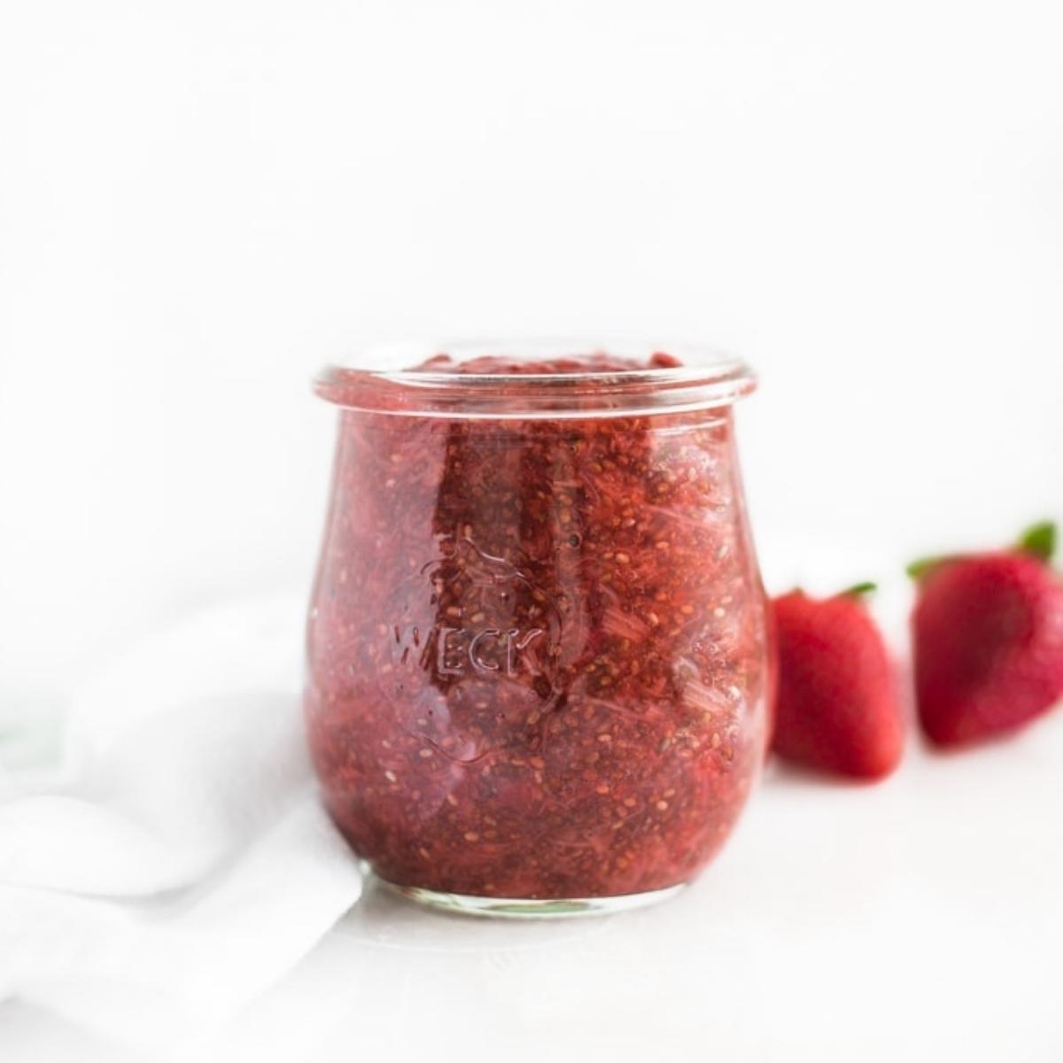 Strawberry Rhubarb Chia Jam - Lively Table