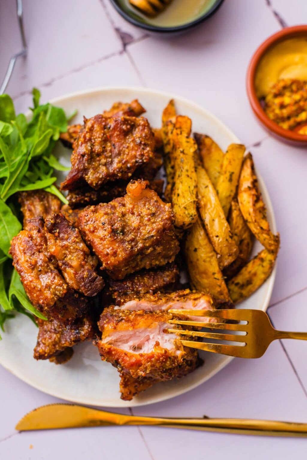 Fall-Off-The-Bone Honey and Mustard Slow Cooker Ribs - Lively Table