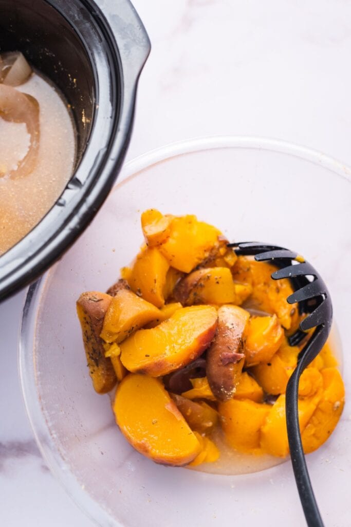 Slow Cooker Pork Loin with Peach Sauce